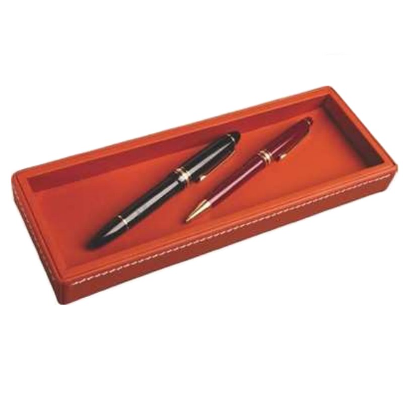 Parure de bureau P02 en Cuir Orange Collection Rive Gauche